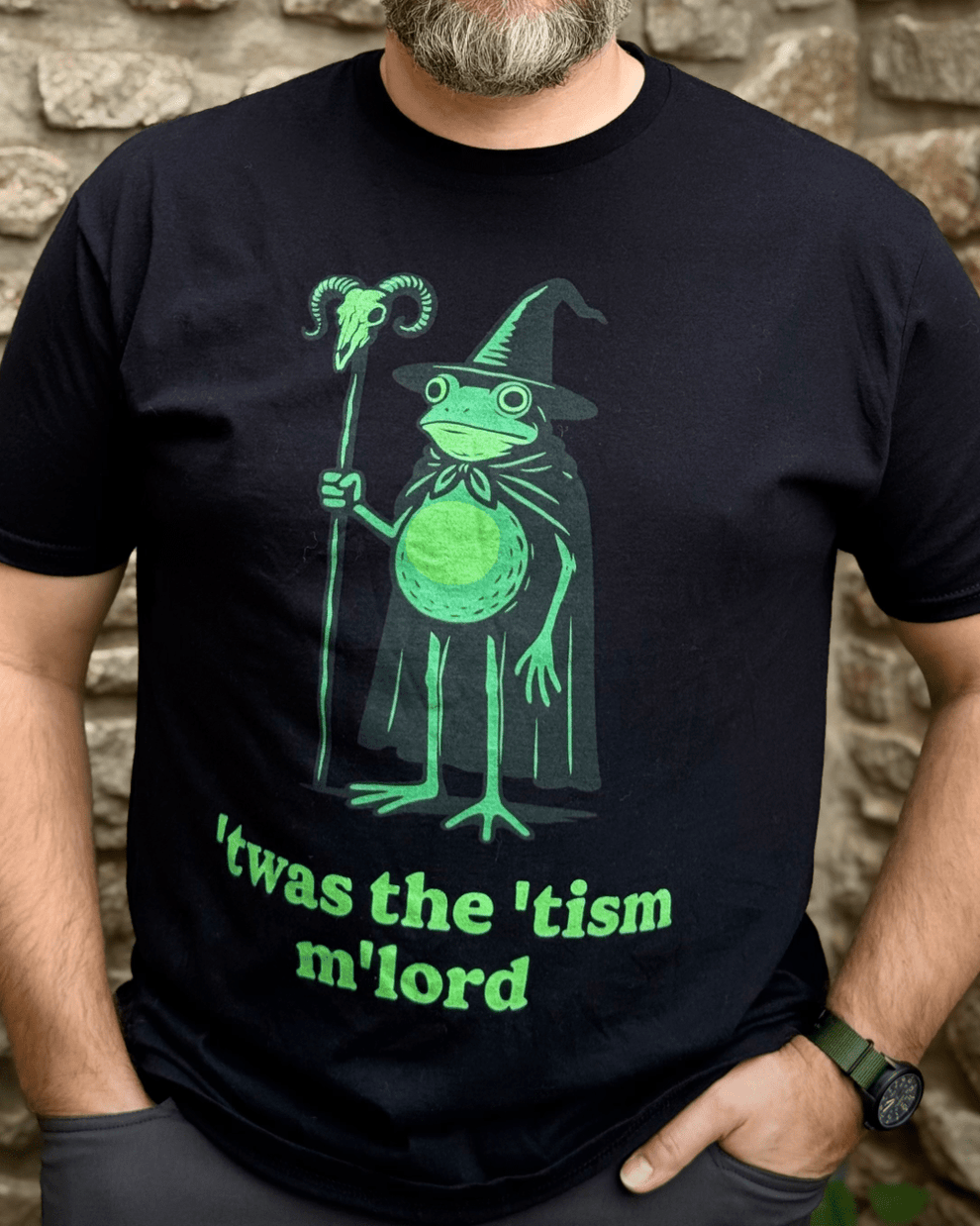 Twas The Tism M'Lord Frog Wizard T-shirt – Wizardly Tees