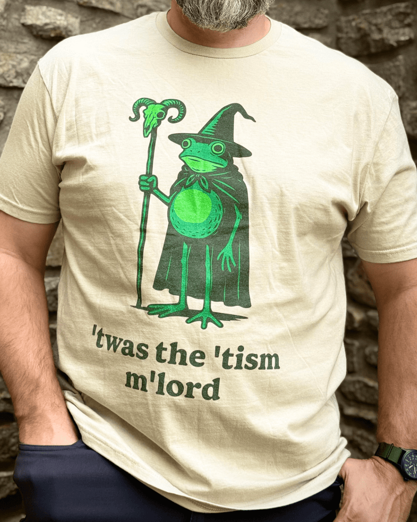 Twas The Tism M'Lord Frog Wizard T-shirt – Wizardly Tees