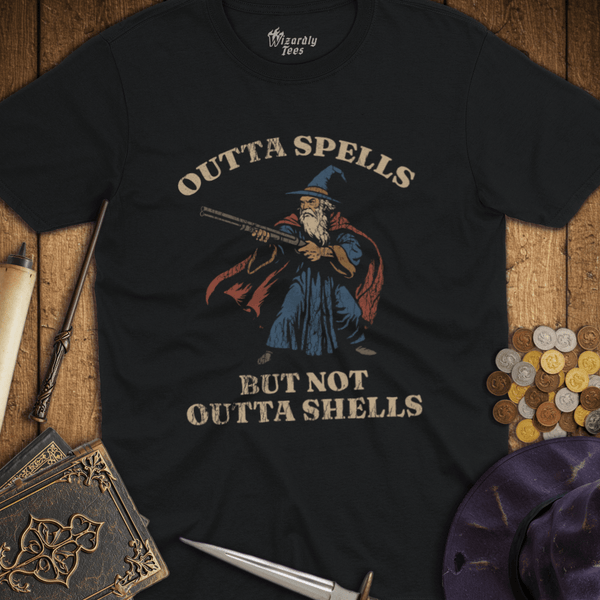 Outta Spells But Not Outta Shells T-Shirt – Wizardly Tees